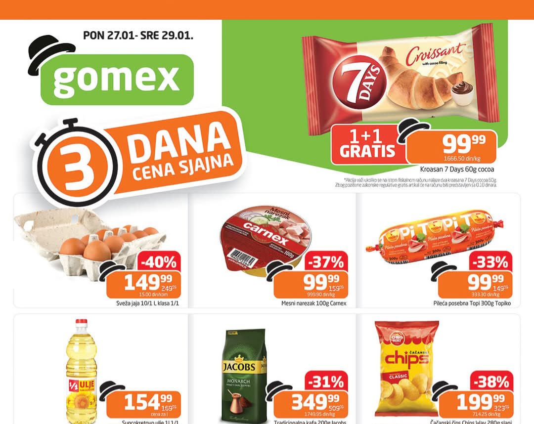 U toku je akcija 3 dana cena sjajna u Gomexovim prodavnicama - ZR Klik