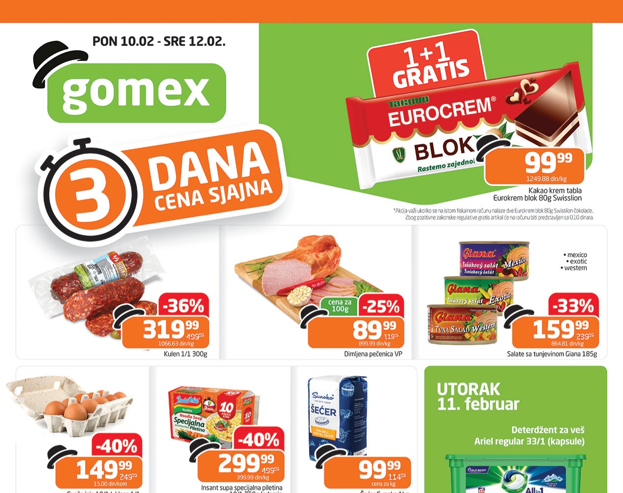 GOMEX AKCIJA: Tri dana cena sjajna od 10. do 12.02. - ZR Klik